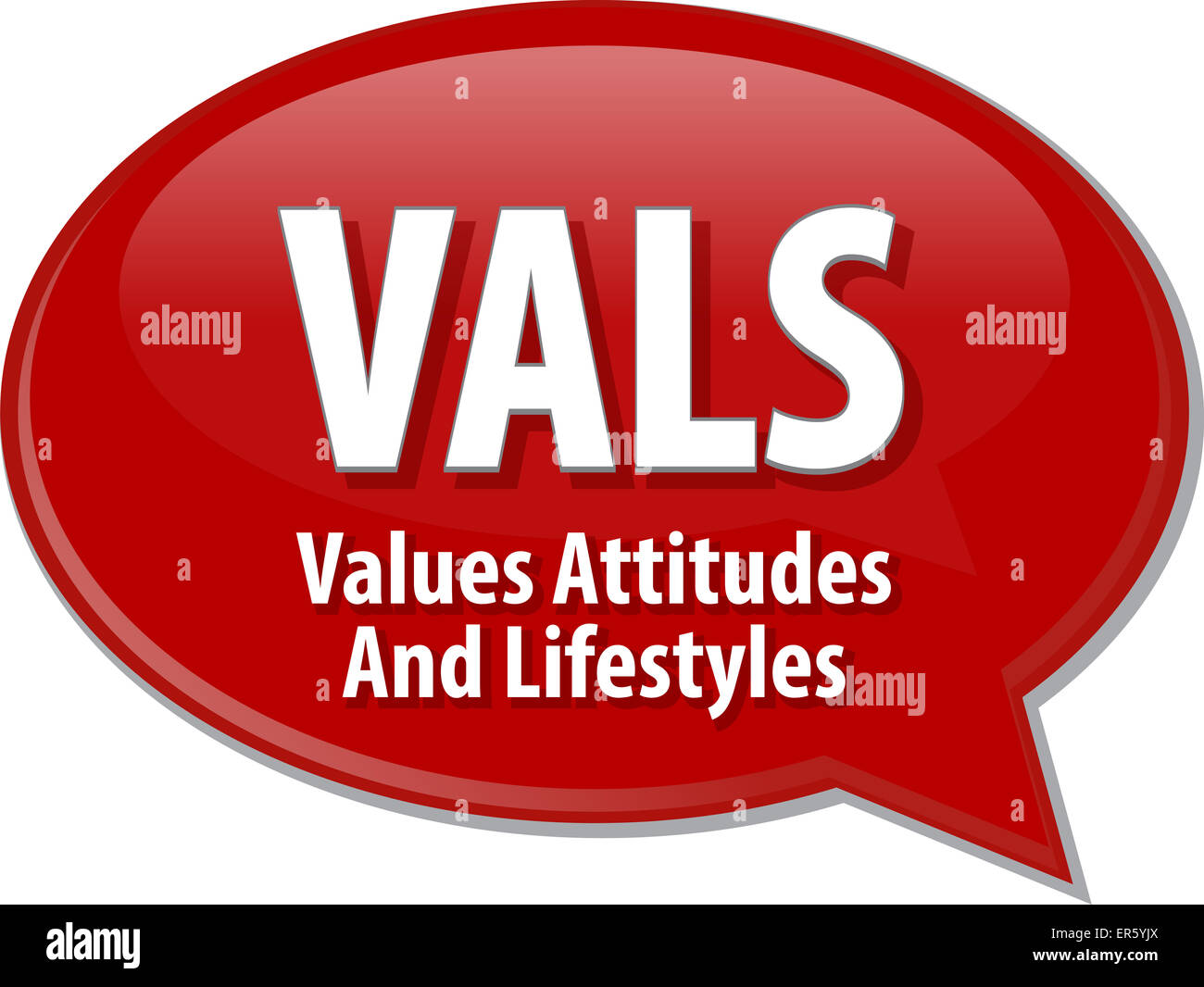 word speech bubble illustration of business acronym term VALS Values ...
