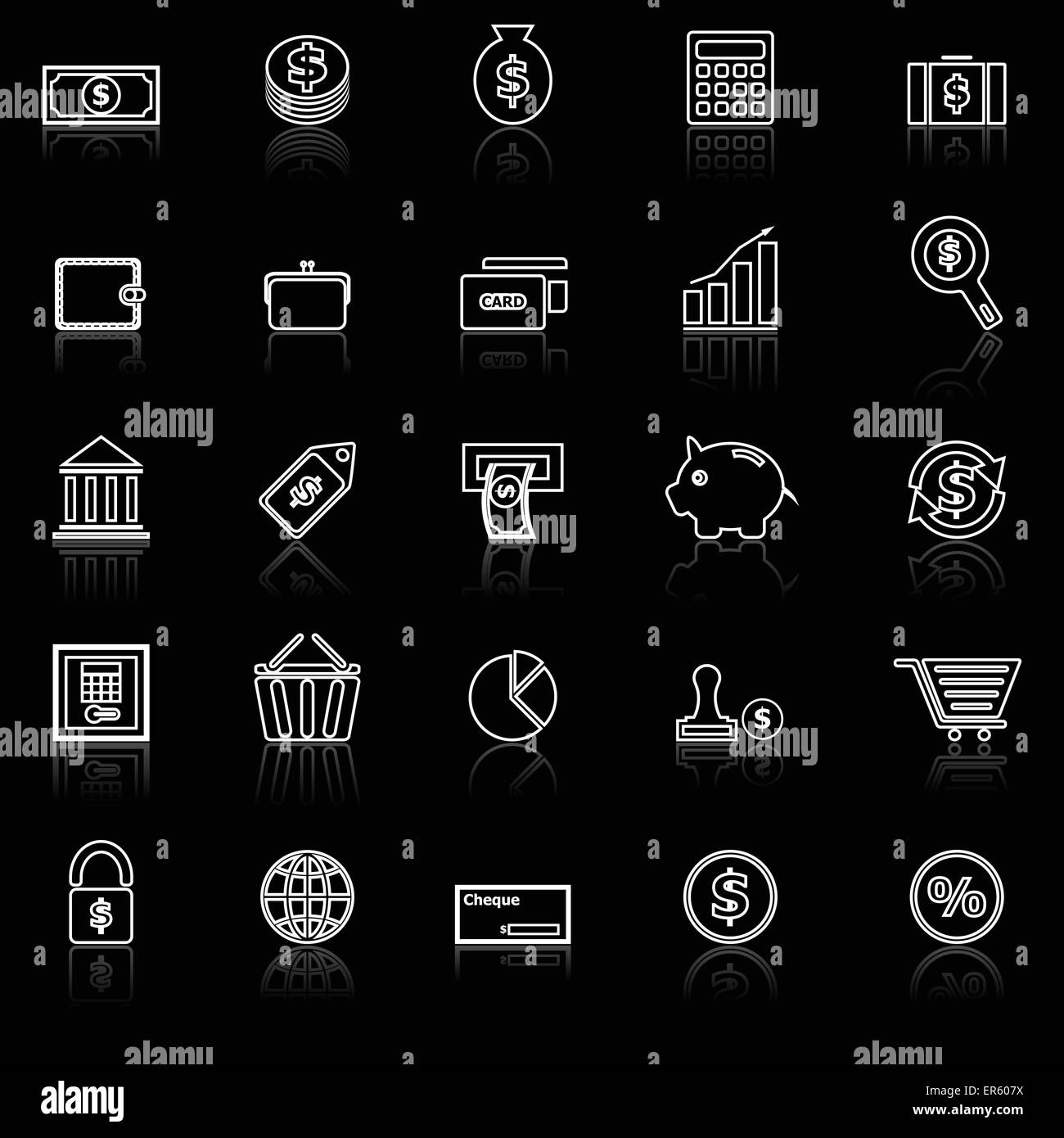 Cash payment black line Stock Vector Images - Alamy