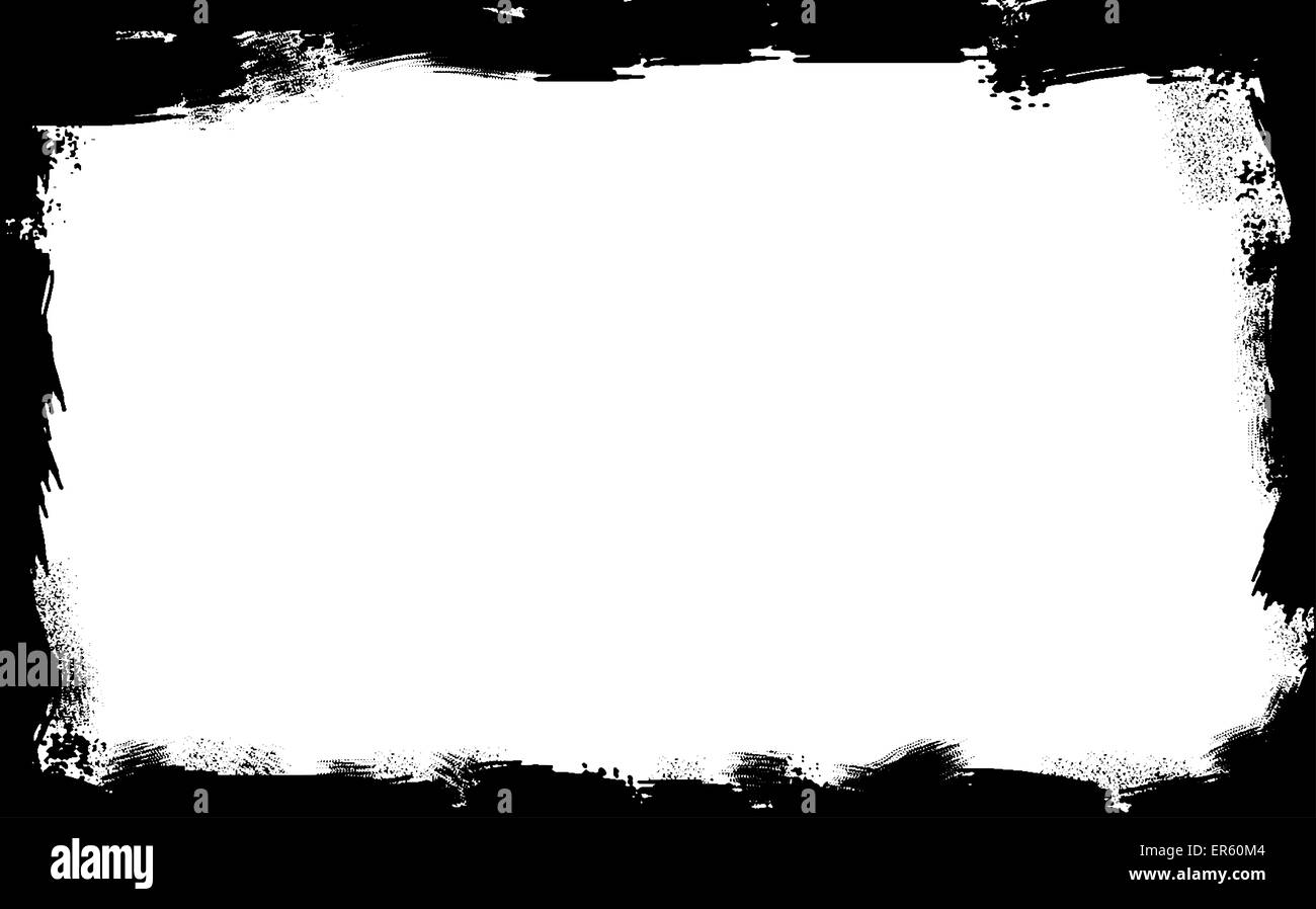 A black grunge border over a white background Stock Photo - Alamy