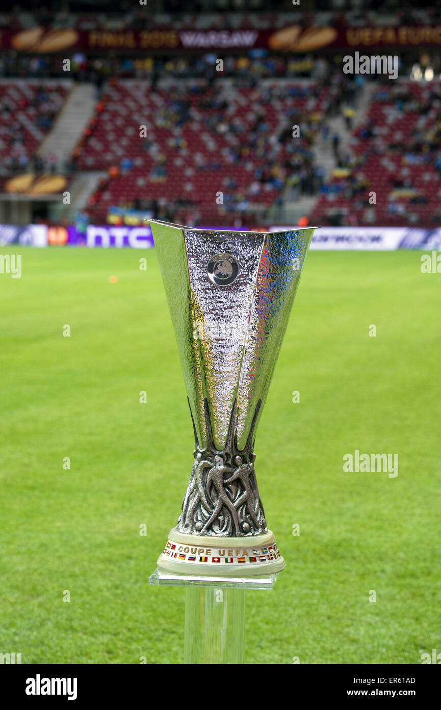 Warsaw, Poland. 27th May, 2015. UEFA Europa League trophy Football ...