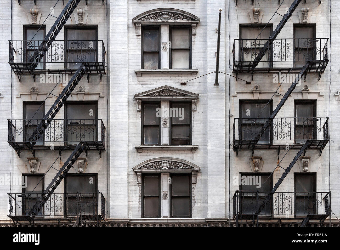 Building with fire escapes, Manhattan, New York, USA Stock Photo - Alamy