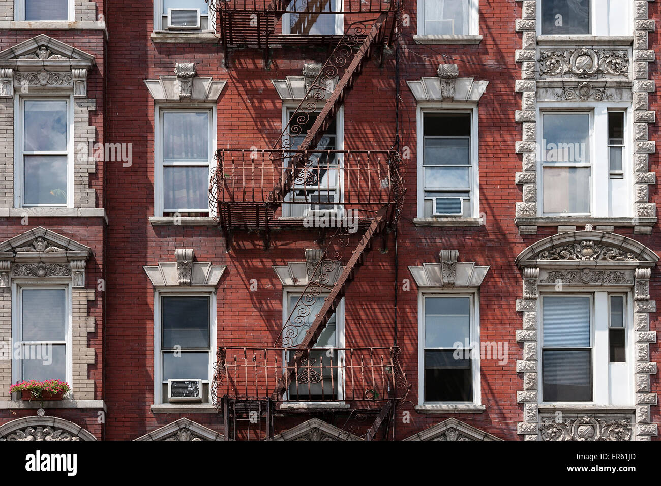 Building with fire escapes, Manhattan, New York, USA Stock Photo - Alamy