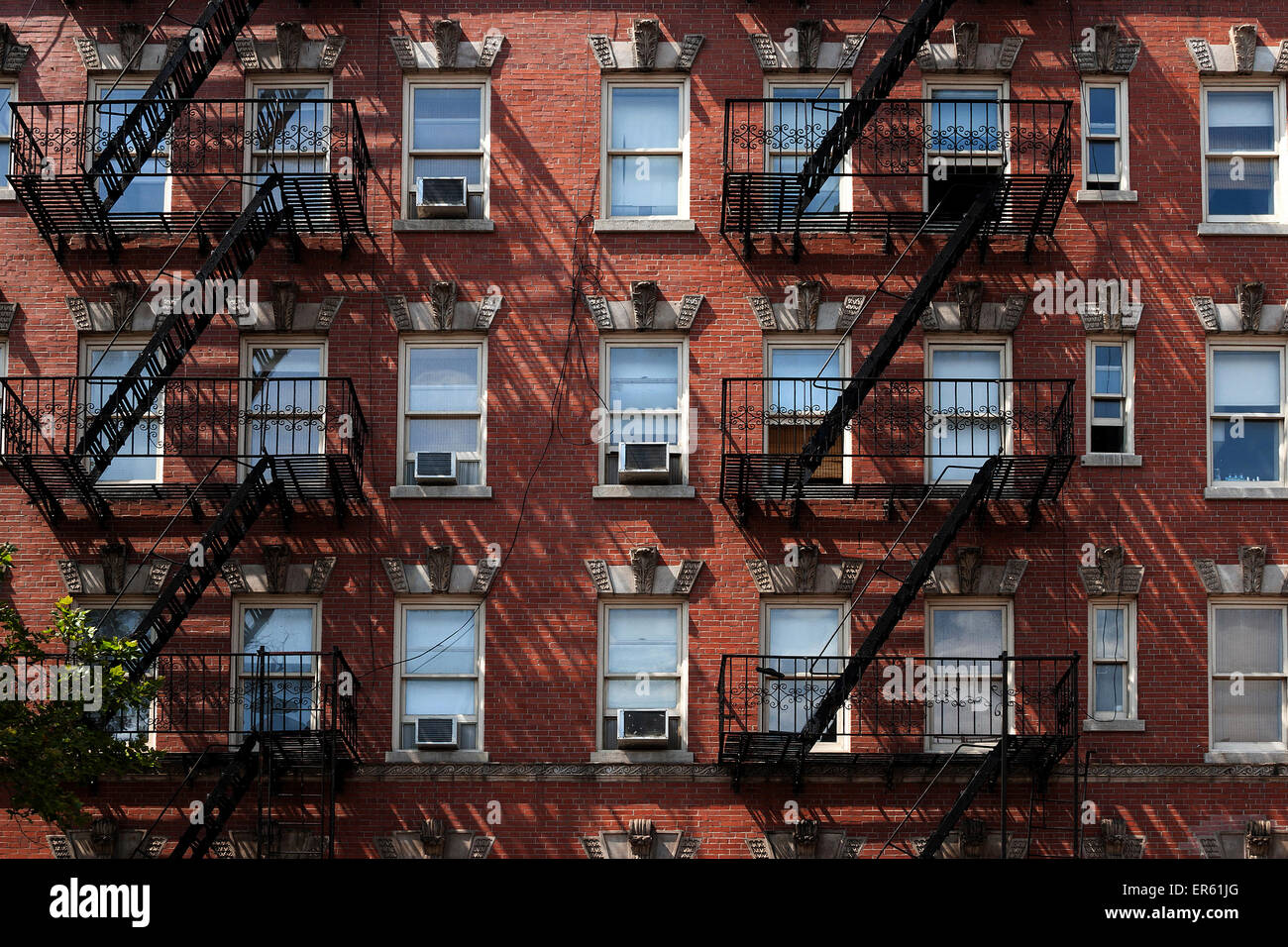 Building with fire escapes, Manhattan, New York, USA Stock Photo - Alamy