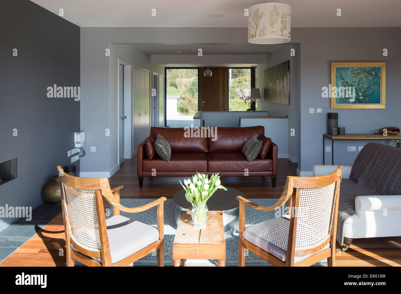 Interior view lounge Upside down house Balcombe United Kingdom ...