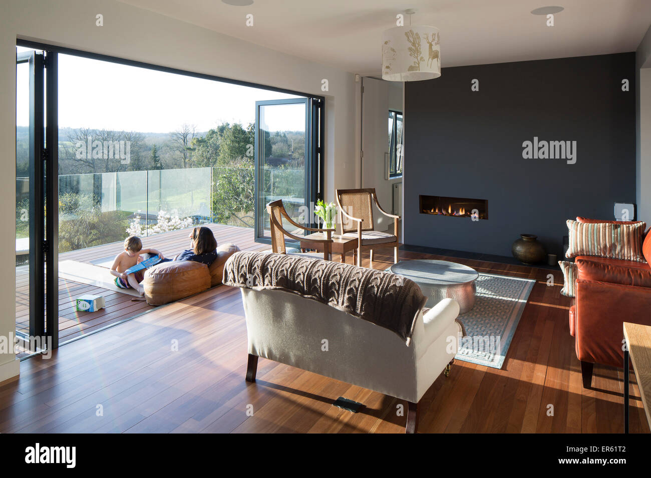 Interior view lounge and balcony Upside down house Balcombe United ...