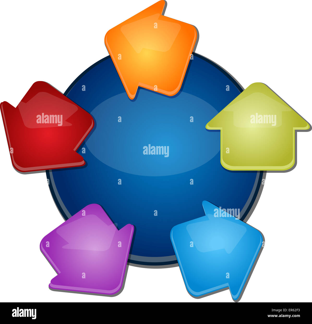 blank business strategy concept diagram illustration of process cycle ...