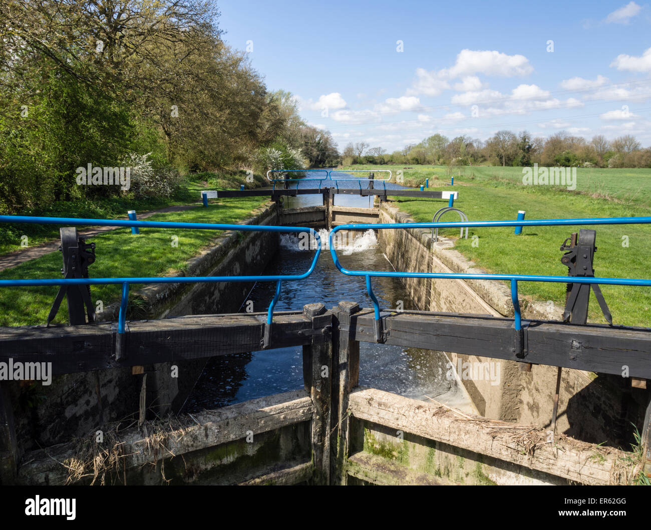 Beeleigh Lock on the River Chelmer and Blackwater Navigation in Essex ...
