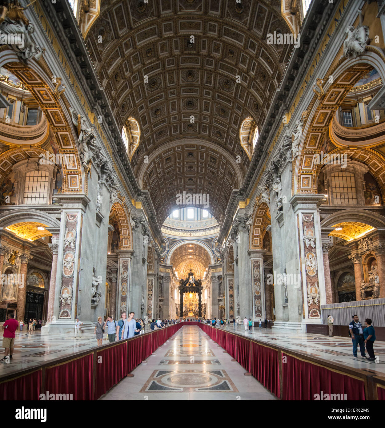 Canopy of Bernini, nave of St. Peter's Basilica, Vatican, Rome, Lazio ...