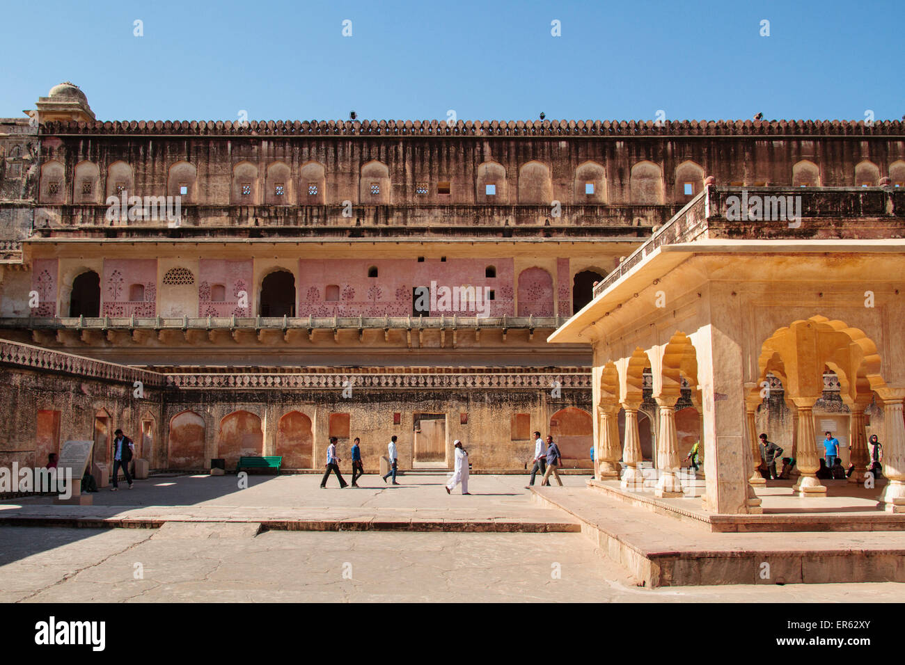 Inner courtyard, Amber Fort, Jaipur, Rajasthan, India Stock Photo - Alamy