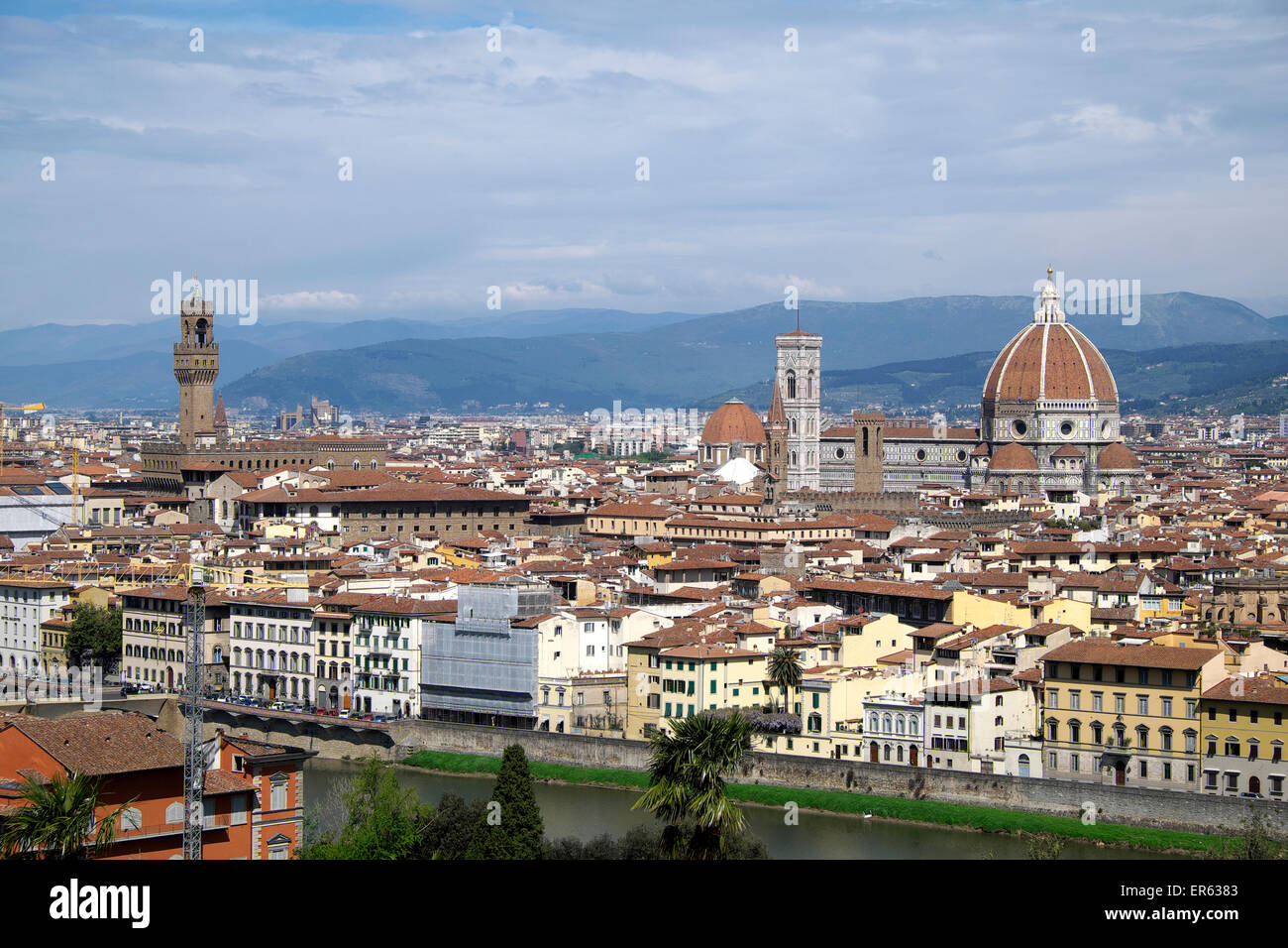 Cityscape of Florence with the Duomo, from Piazzale Michelangelo in ...