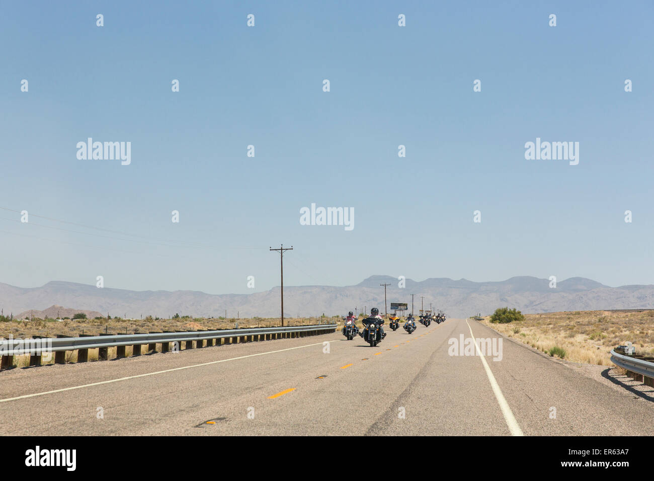 Motorcyclist on the historic Route 66, Kingman, Arizona, USA Stock ...