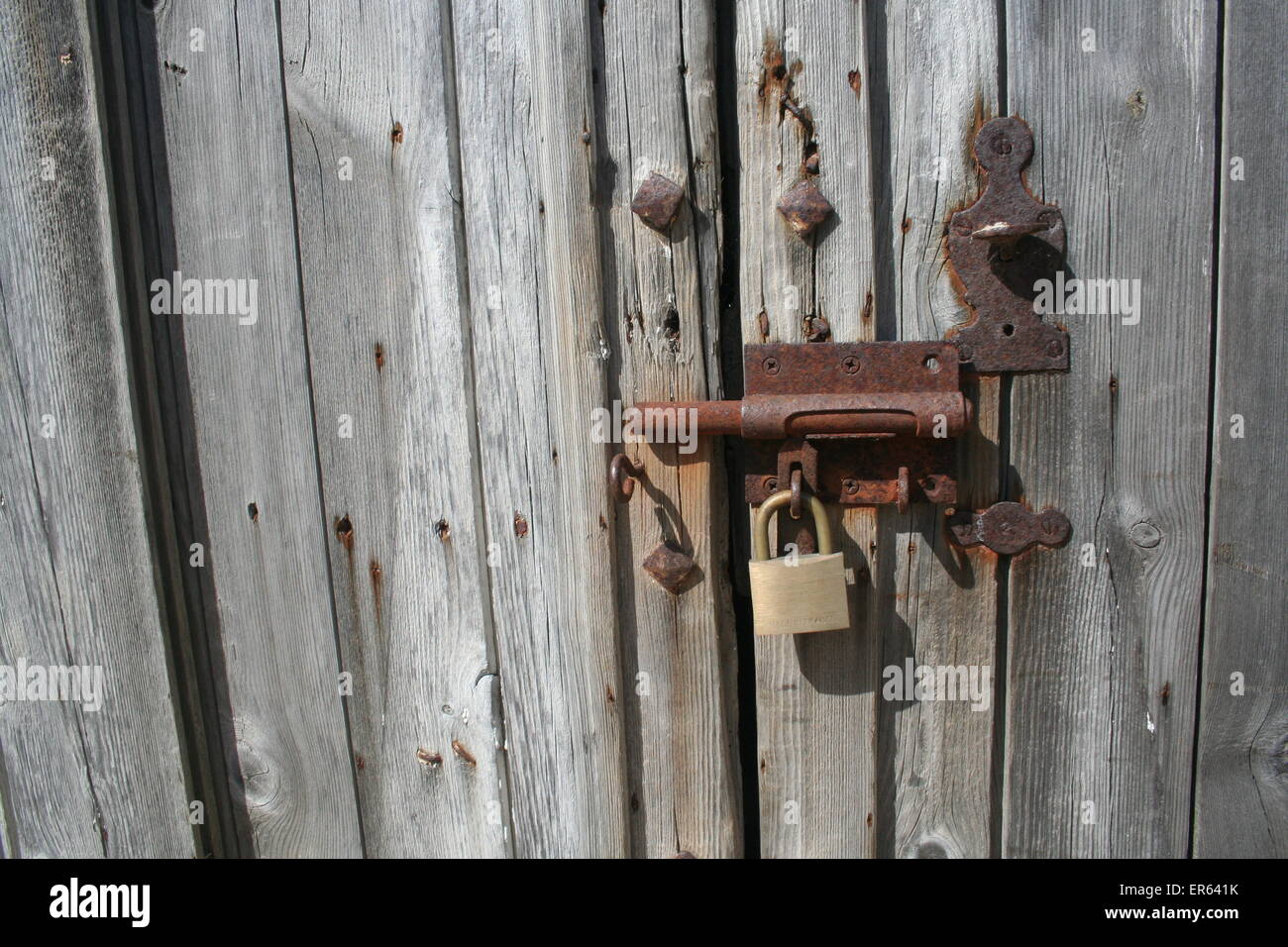 Old rusty door lock. Normandy France Stock Photo - Alamy