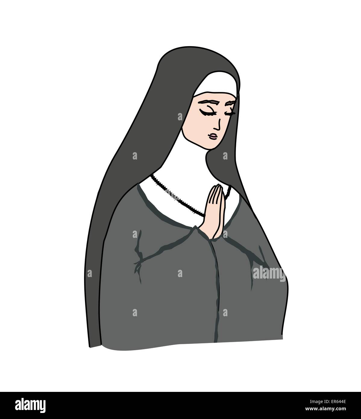 Vector illustration of nun Stock Vector Image & Art - Alamy