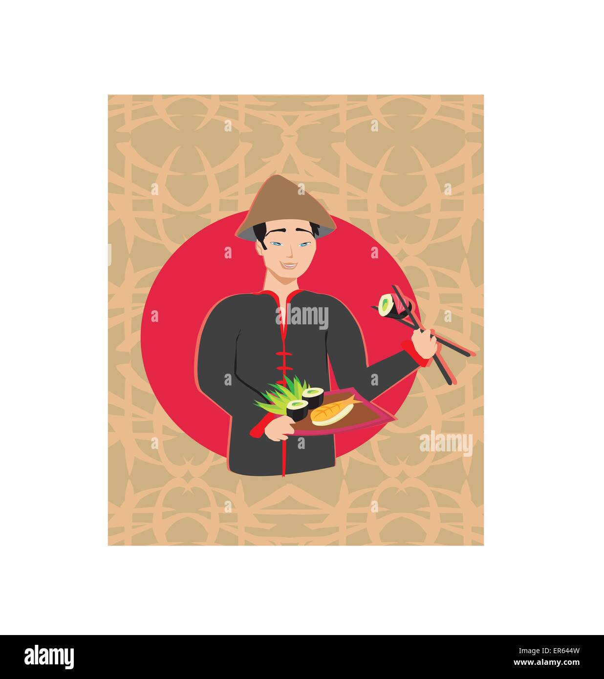 sushi chef card Stock Vector Image & Art - Alamy