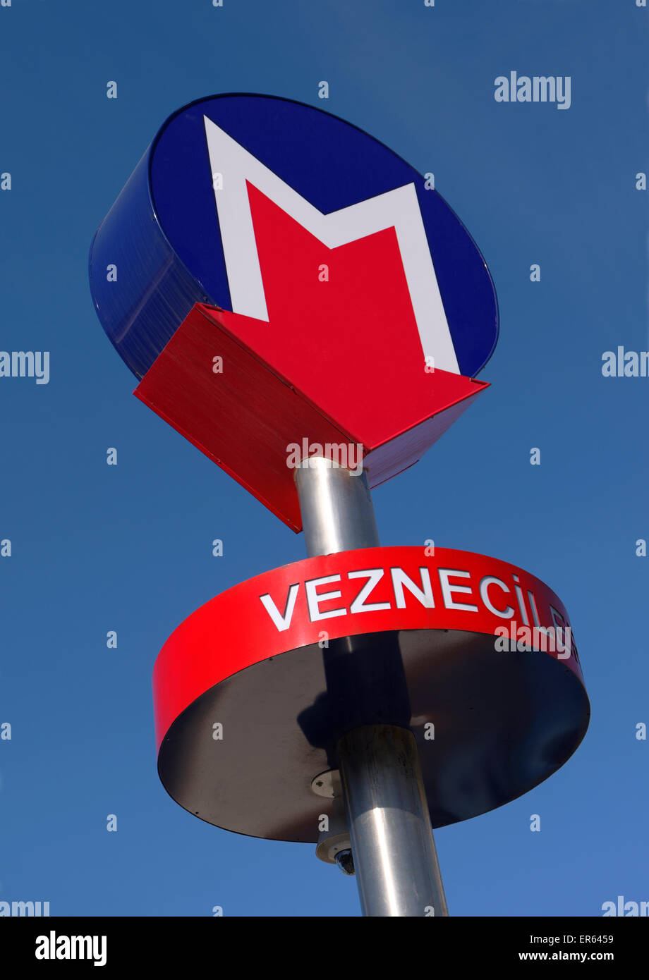 Istanbul Metro Underground station sign at Vezneciler, 16th of March ...
