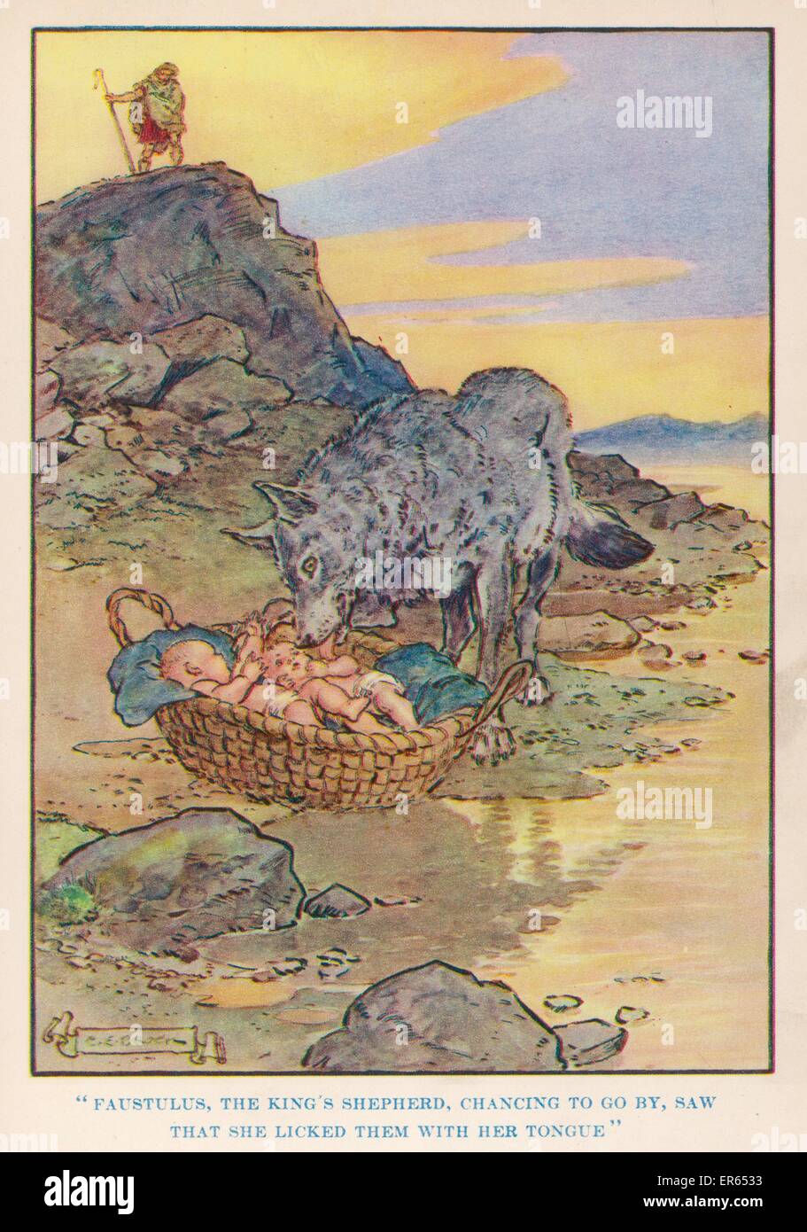 Romulus And Remus Suckled By A She Wolf High Resolution Stock ...