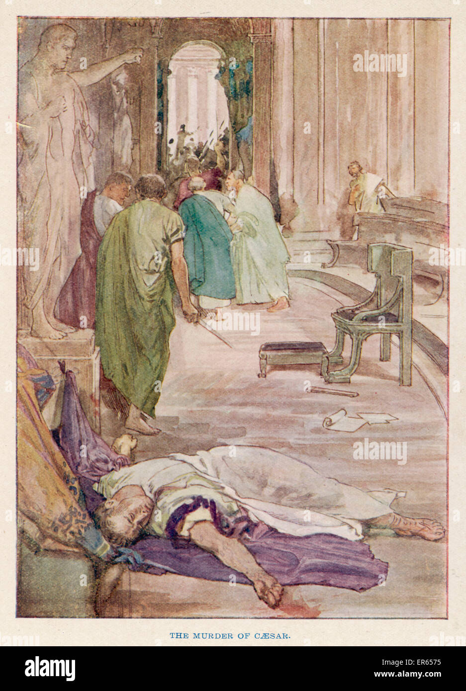 The death of julius caesar in the senate hi-res stock photography and ...