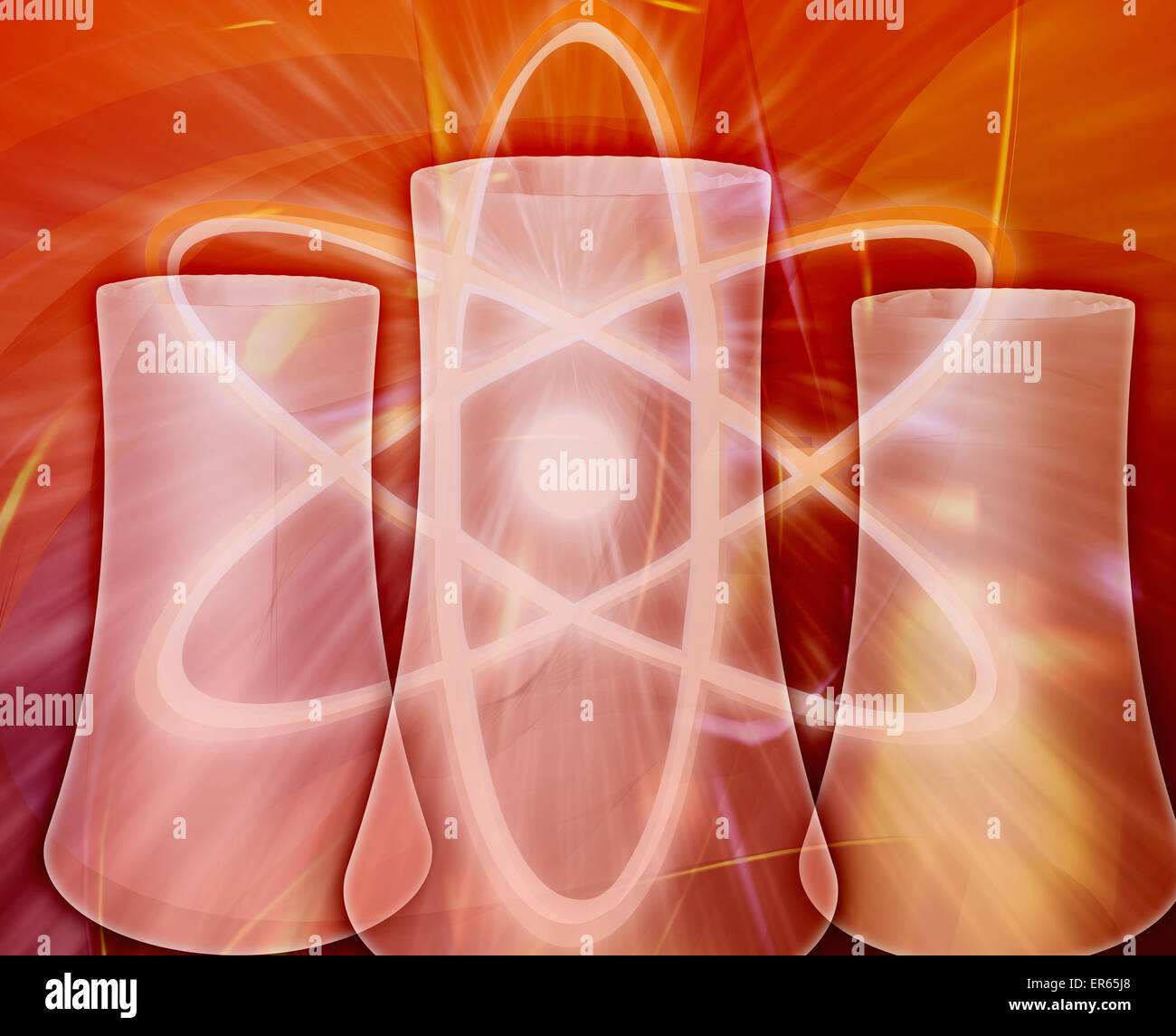 Abstract background digital collage concept illustration nuclear power ...