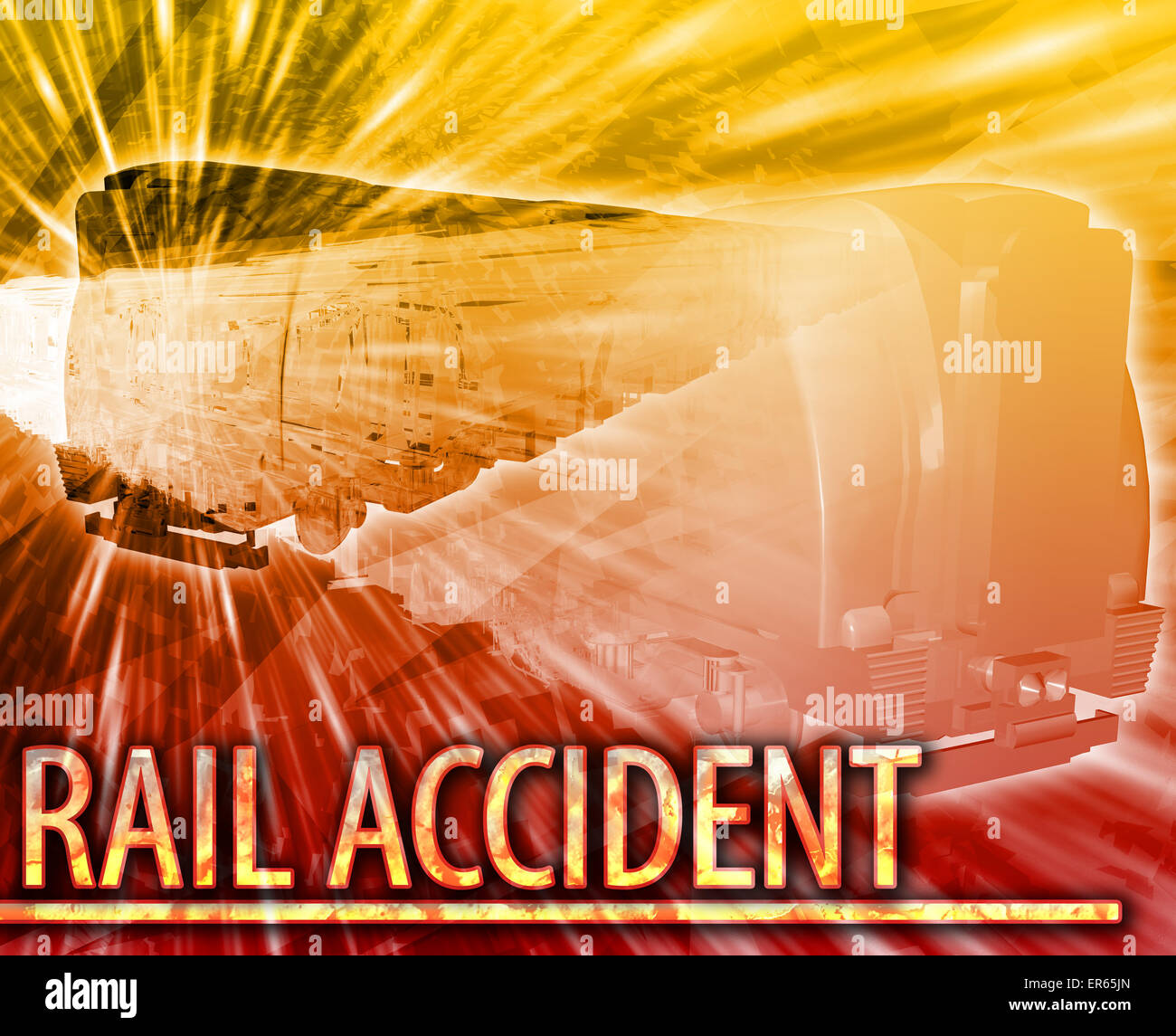 Abstract background digital collage concept illustration rail accident ...
