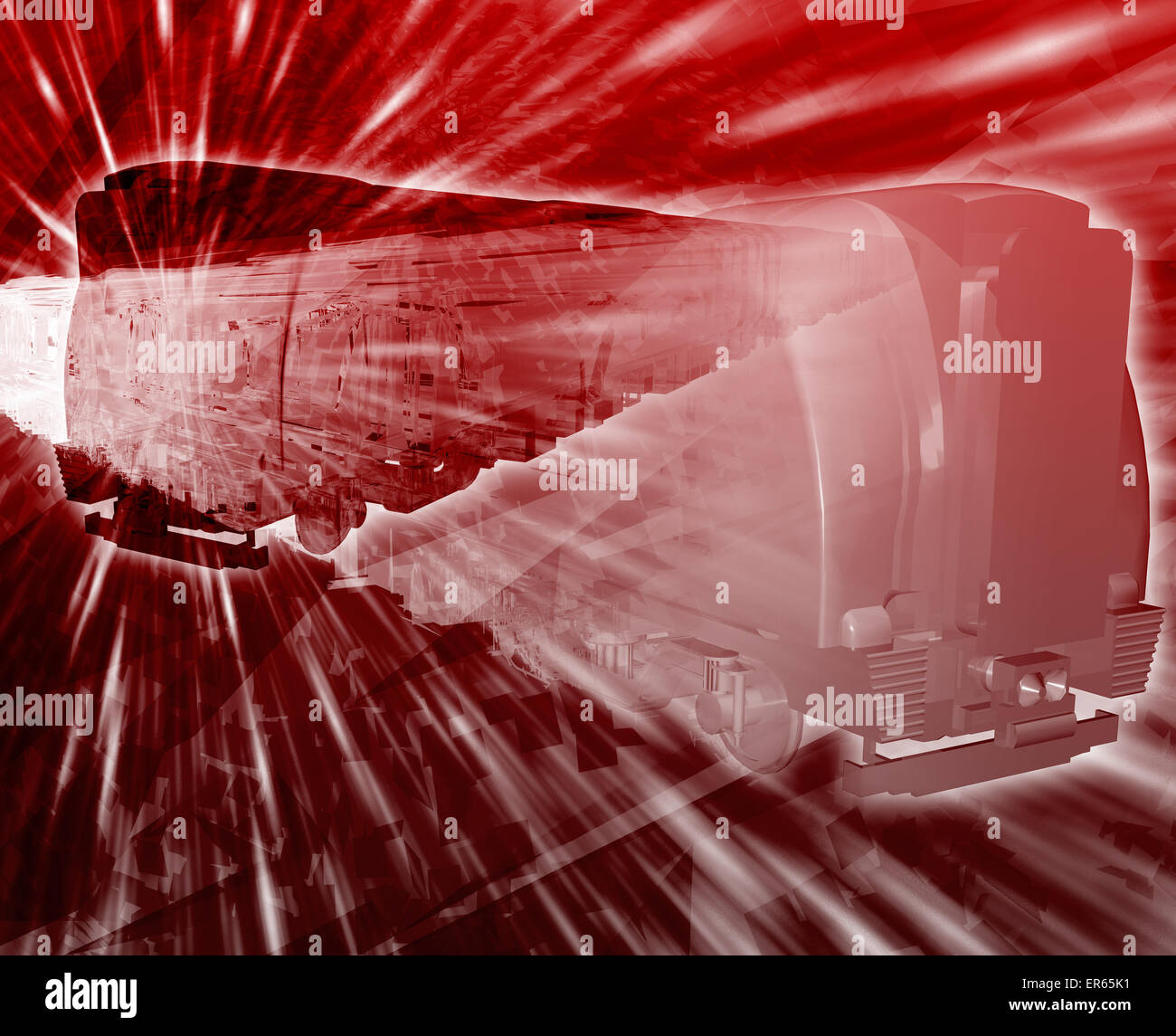 Abstract background digital collage concept illustration train accident ...