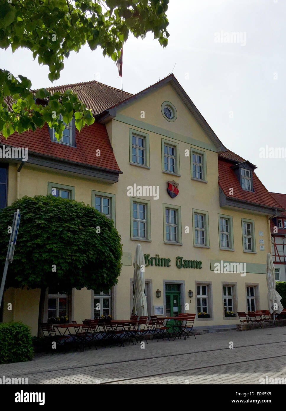 Jena, Germany. 11th May, 2015. A view of the tavern 'Gruene Tanne' in ...
