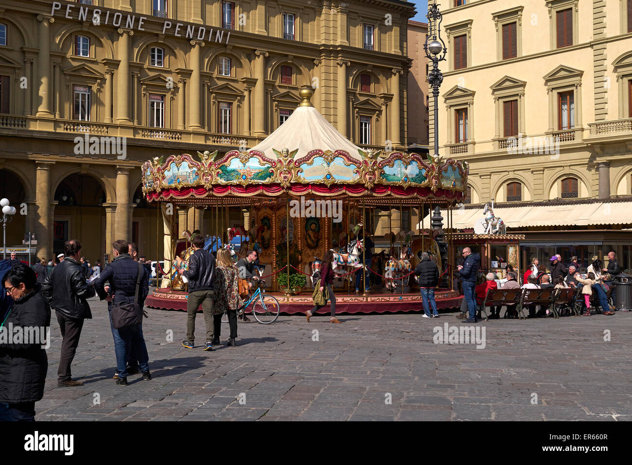 Carousel, Piazza della Repubblica square, Florence, Tuscany, Italy ...