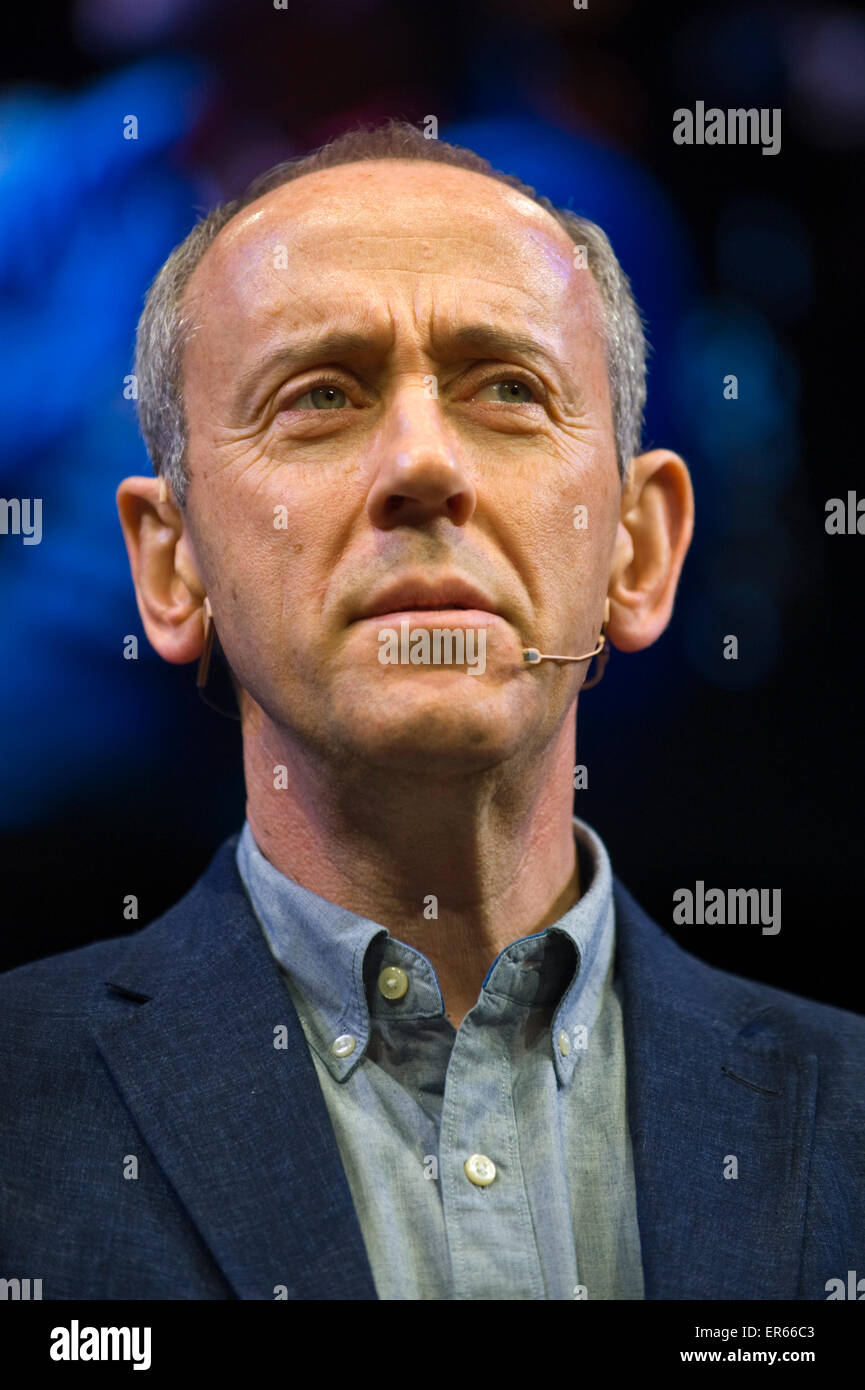 Theatre & film director Nicholas Hytner speaking on stage at Hay ...