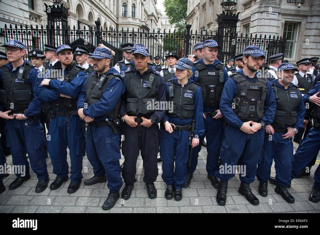 London, UK. Wednesday 27th May 2015. Police guarding Downing Street as ...
