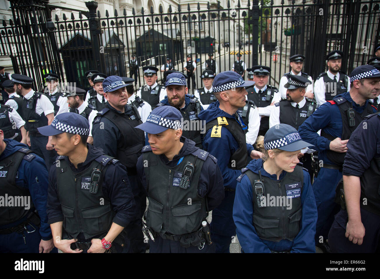London, UK. Wednesday 27th May 2015. Police guarding Downing Street as ...
