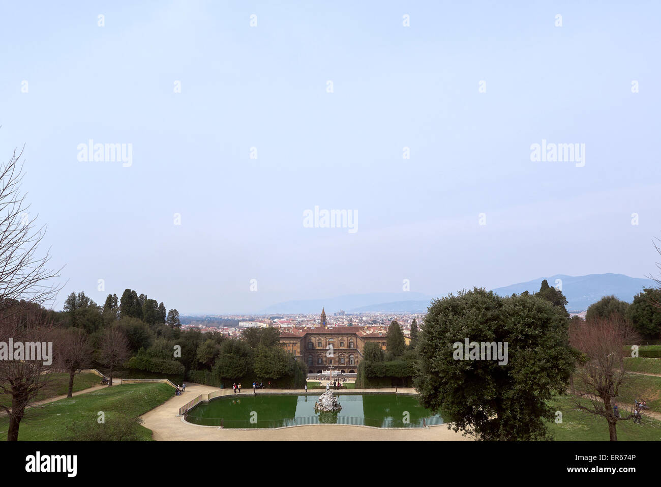 Boboli Gardens, lake in Florence Italy Stock Photo - Alamy