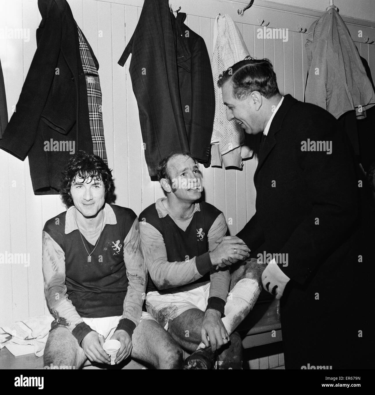 Doug Ellis seen here congratulating goal scorers Andy Lochhead and Pat ...