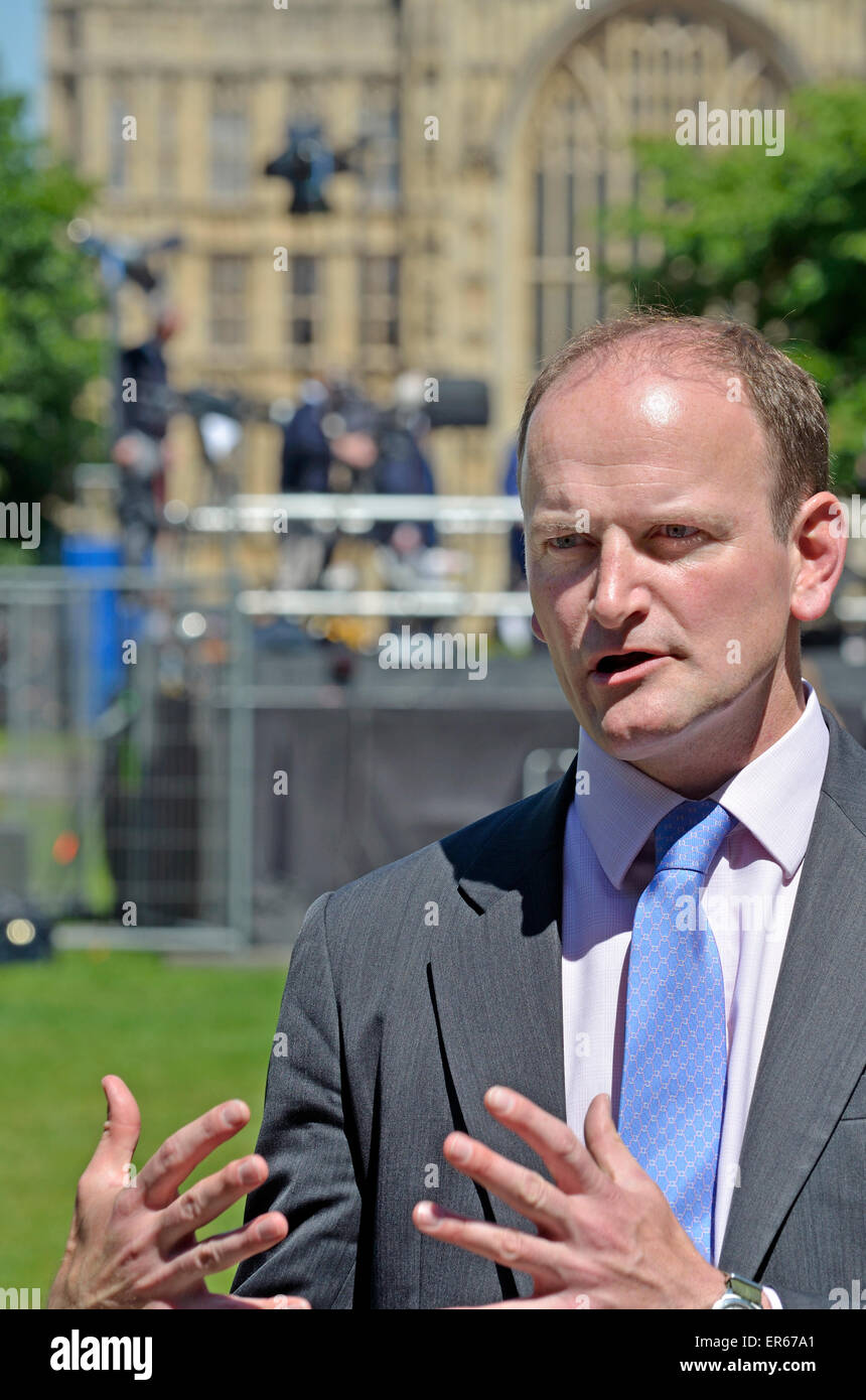 Douglas Carswell MP (UKIP) being interviewed on College Green after the ...