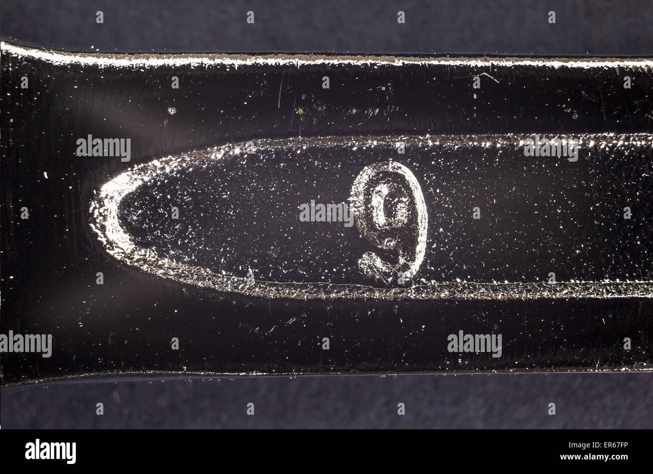 Molten number on metal surface, dusty and dirty surface details Stock ...