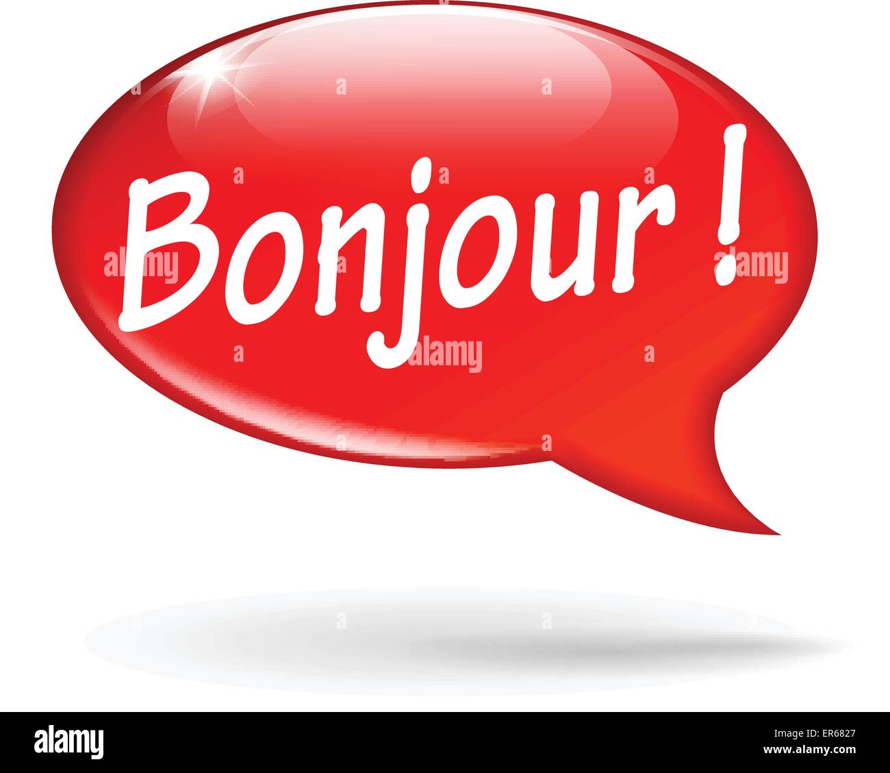 French translation for hello red speech bubble Stock Vector Image & Art ...
