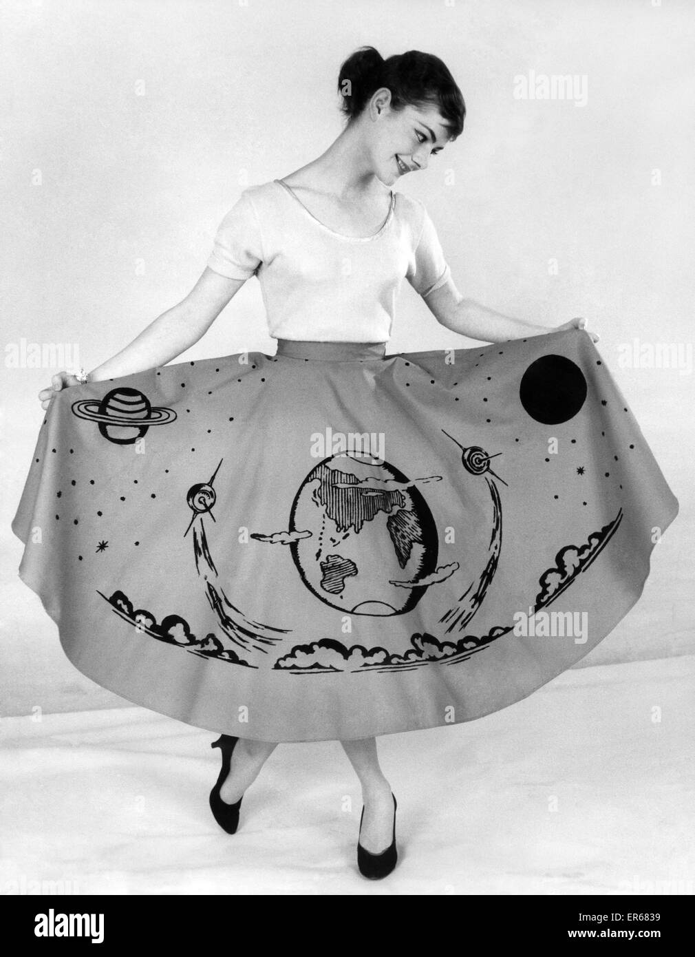 Clothing Fashion 1957: Sputnik skirt. November 1957 P021526 Stock Photo ...