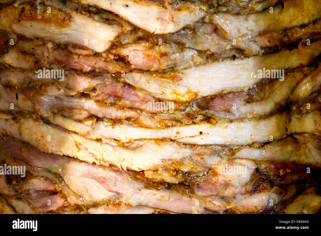 Grilled meat for kebab background Stock Photo - Alamy
