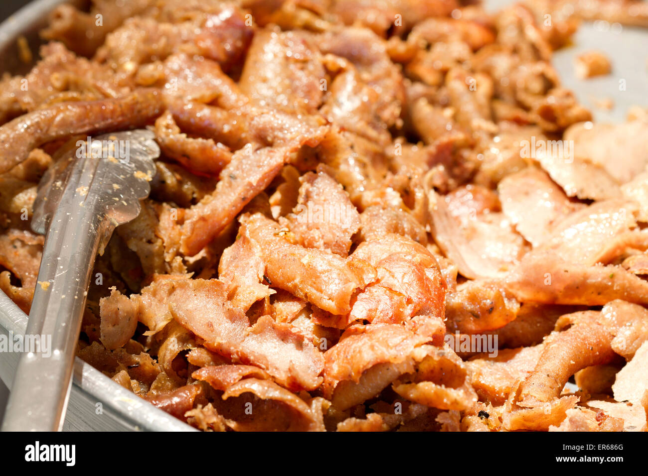 Grilled meat for kebab background Stock Photo - Alamy