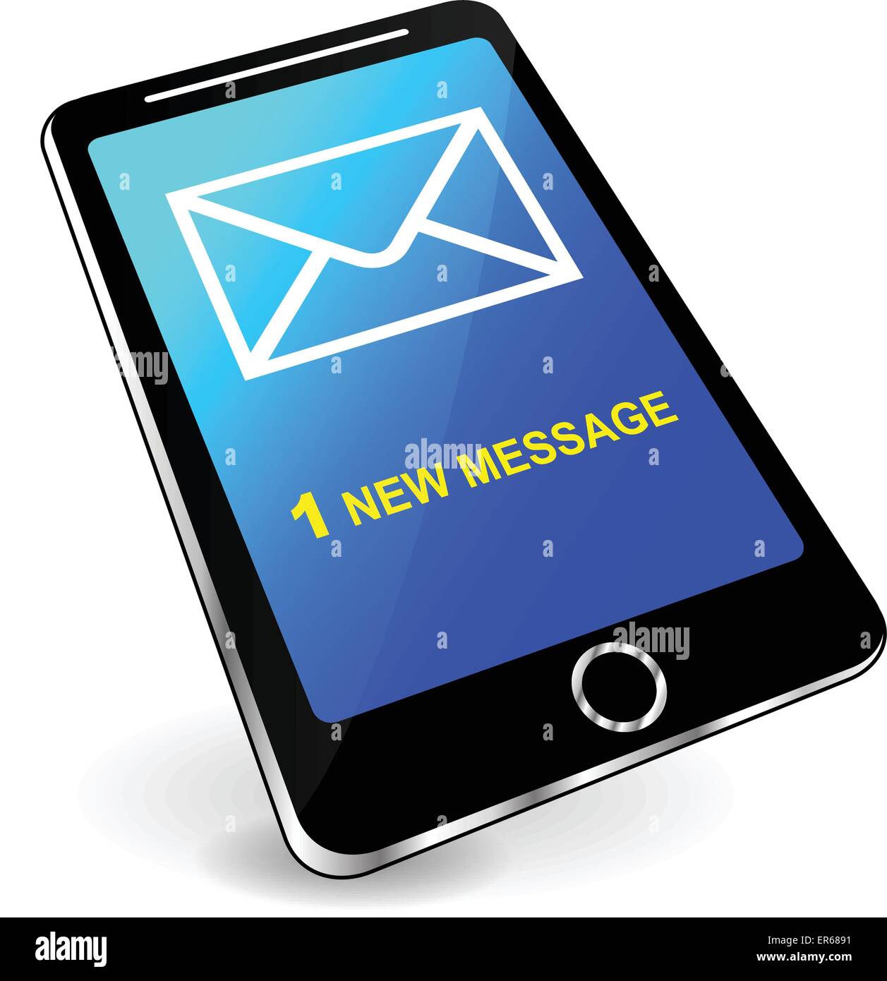 Vector illustration of mobile phone new message concept Stock Vector ...