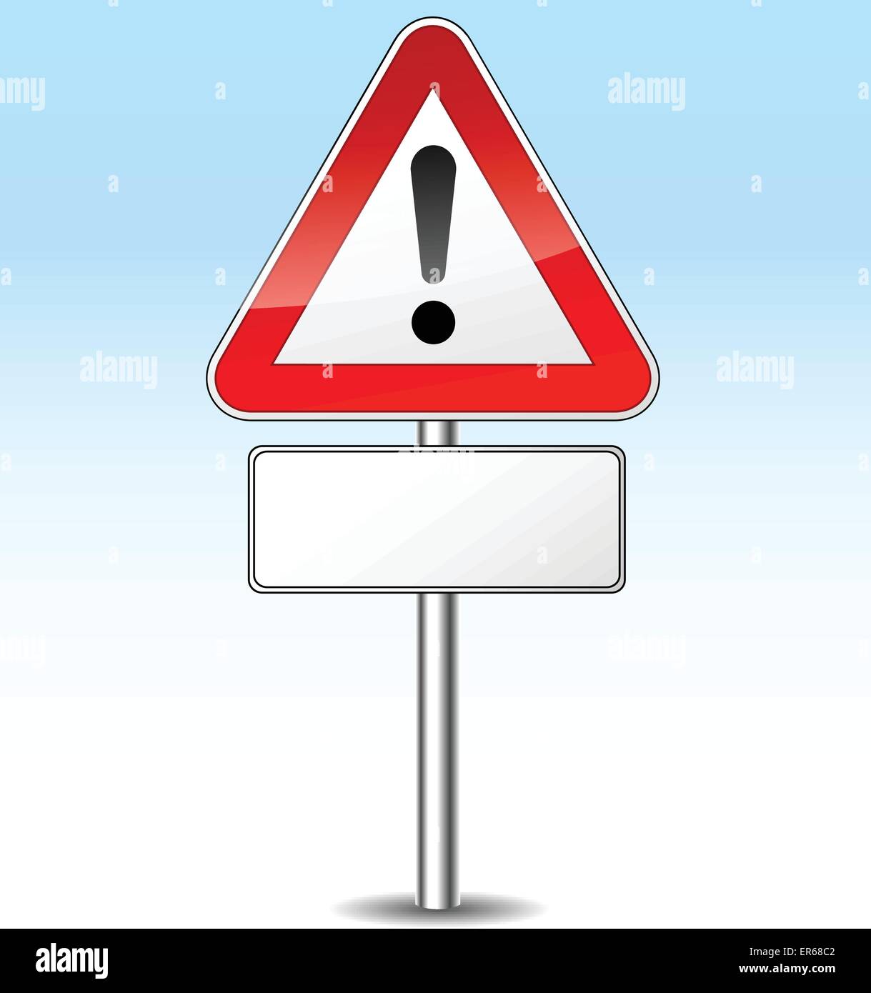 Vector illustration of warning signpost on sky background Stock Vector ...