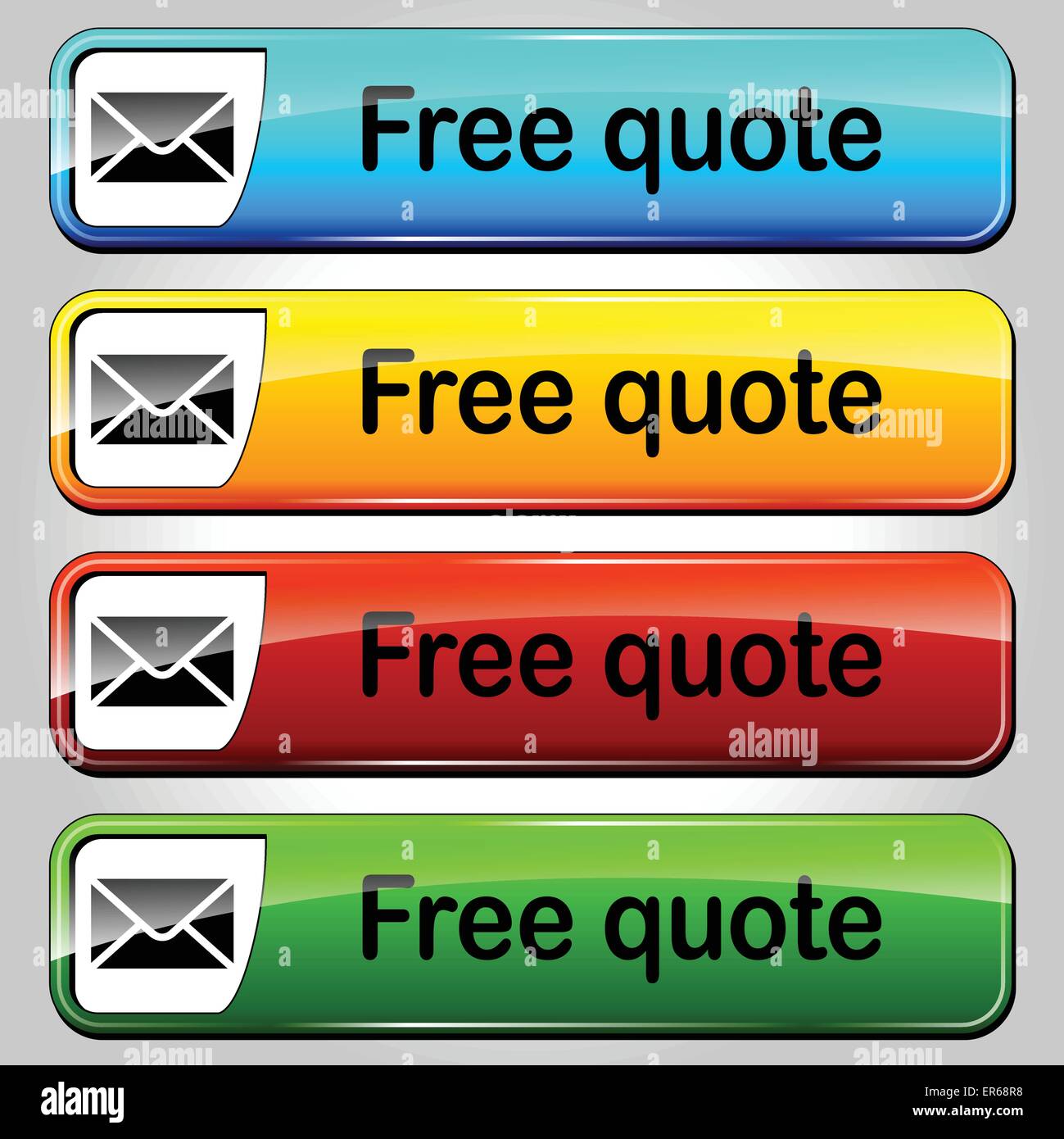 Vector illustration of free quotes colorful buttons for web site Stock ...
