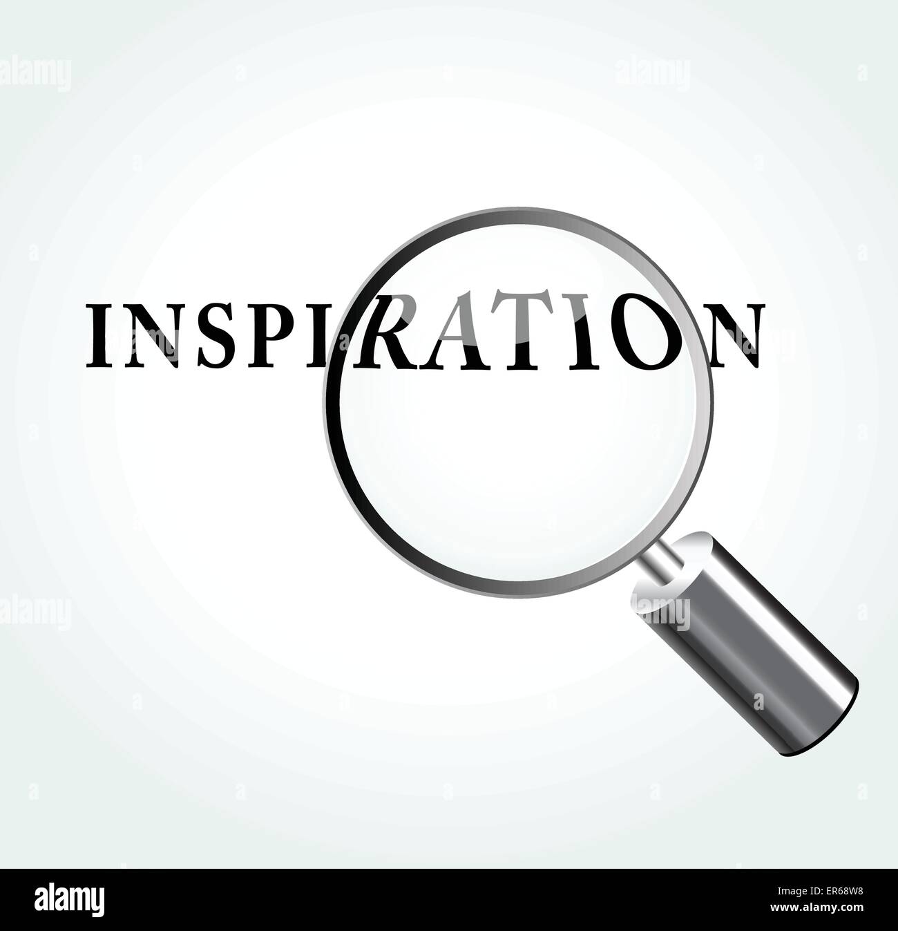 Vector illustration of inspiration abstract concept with magnifying ...