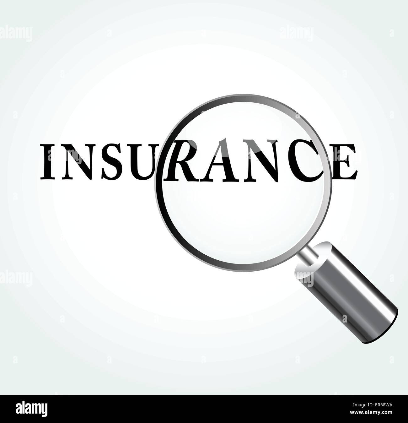 Vector illustration of insurance abstract concept with magnifying Stock ...