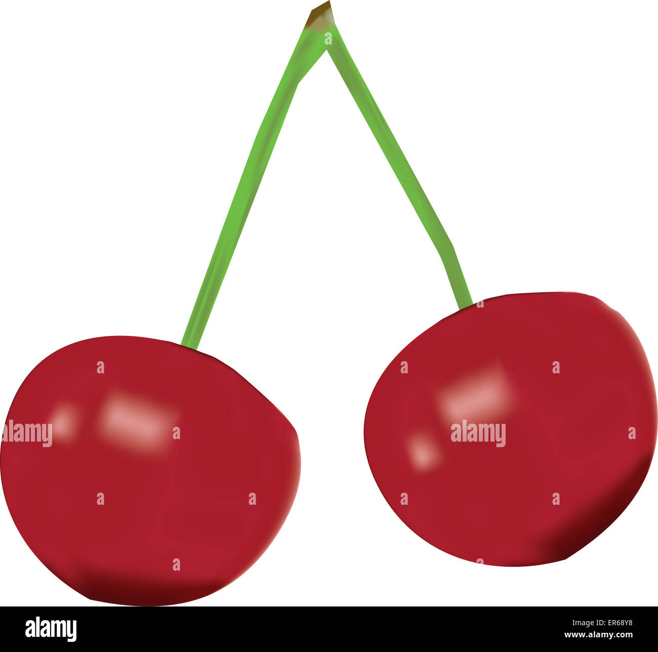 Flat cherry isolate on white. Vector illustration Stock Photo - Alamy