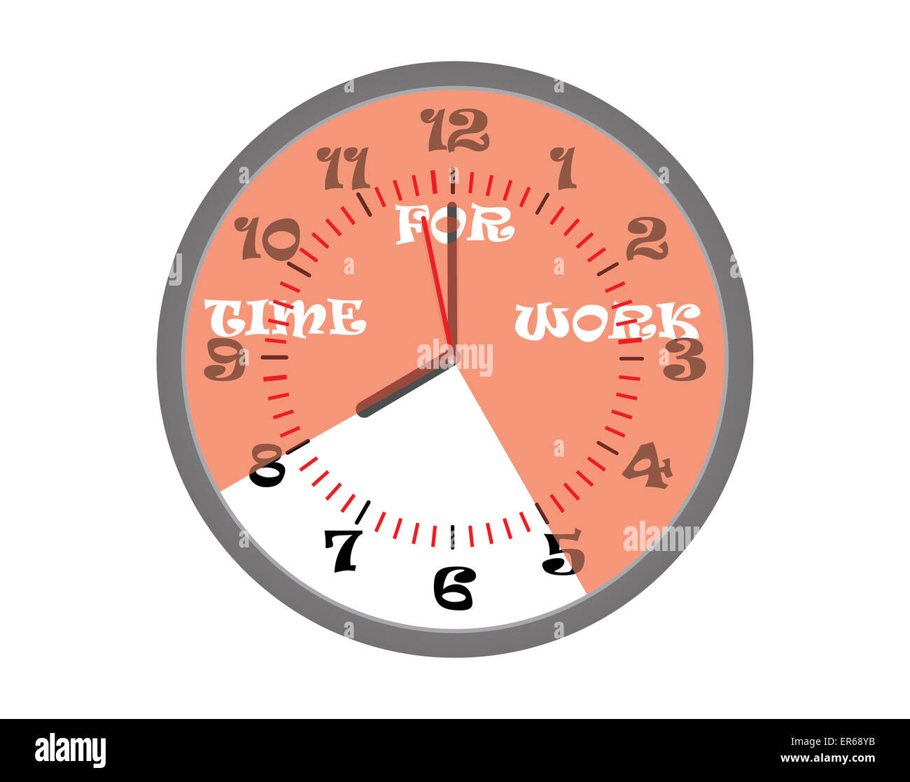 Red sector for Time work. Vector illustration Stock Photo - Alamy