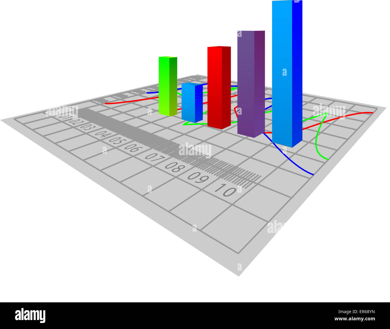 Three-dimensional chart, statistics, analysis of isolated on white ...