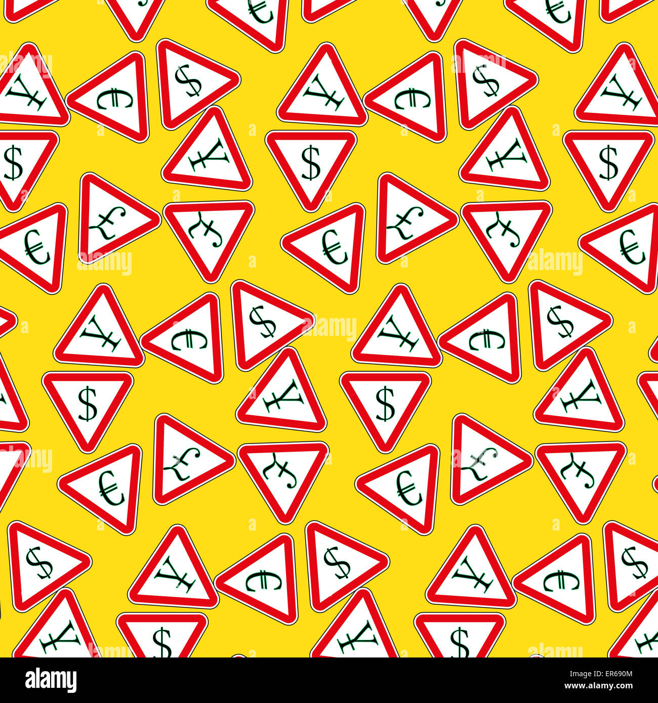Money yellow background. Pound and euro, dollar and yen. Vector ...