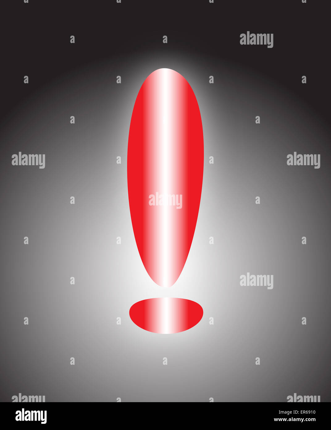 Red sign exclamation mark on the gray background. Vector illustration ...