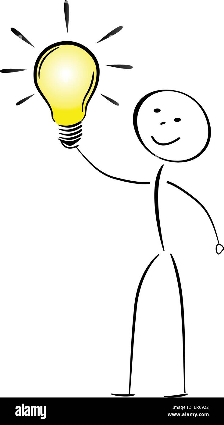 Vector illustration of idea drawing abstract concept on white ...