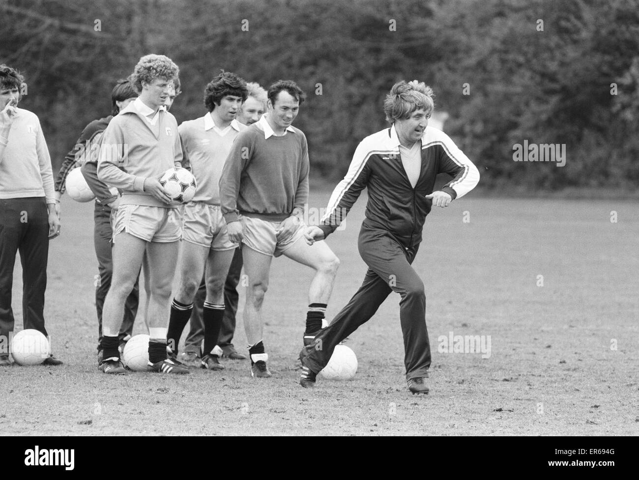 John Bond, Manchester City Football Manager, conducts training session ...