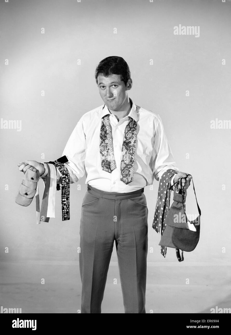 Clothing: Fashion: Menswear: Man wearing shirt and tie. Model: Mike Lester. 1964 B1829-018 Stock ...